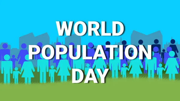 Concept showing daily increase world population animation with grass ...