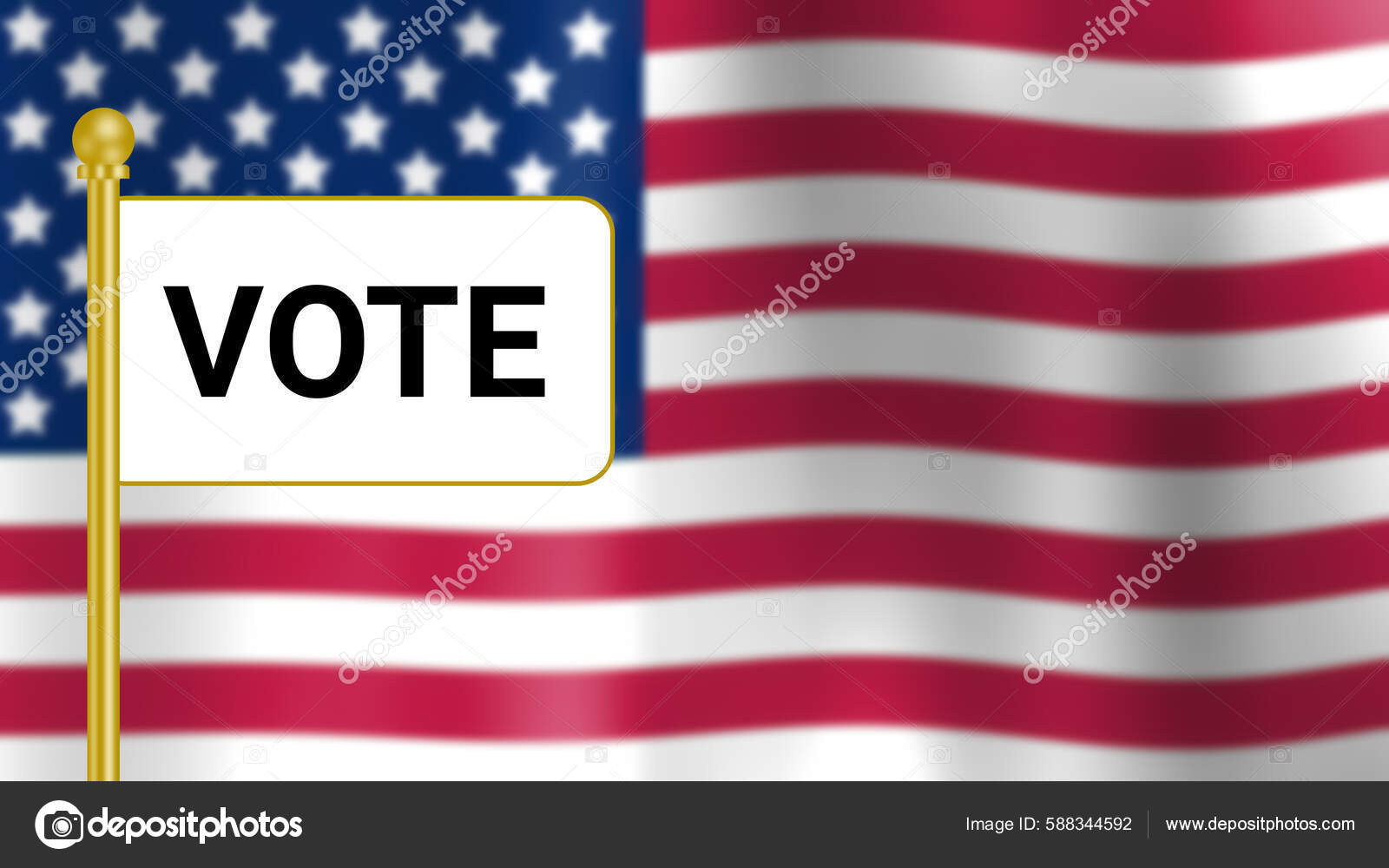 Vote America Image Isolated Blur American National Flag — Stock Photo ...