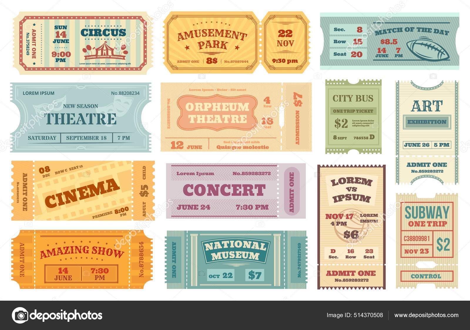 Vintage Tickets Template