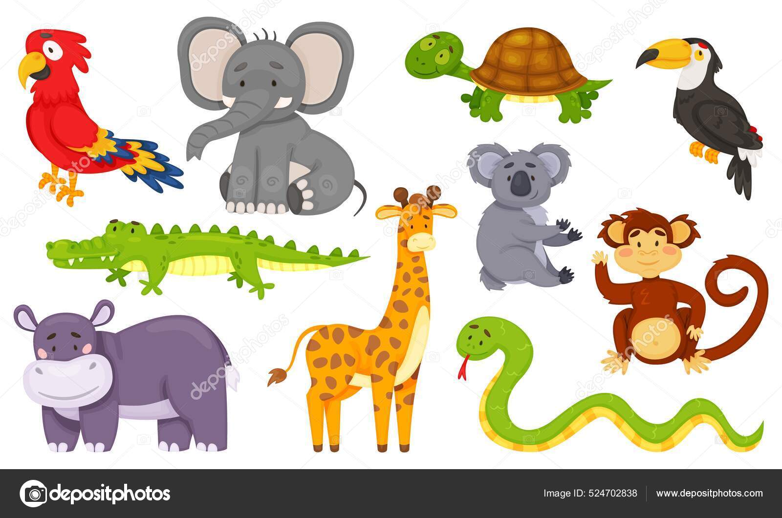 Dibujos Animados De Animales De La Jungla Escena De Dibujos Animados