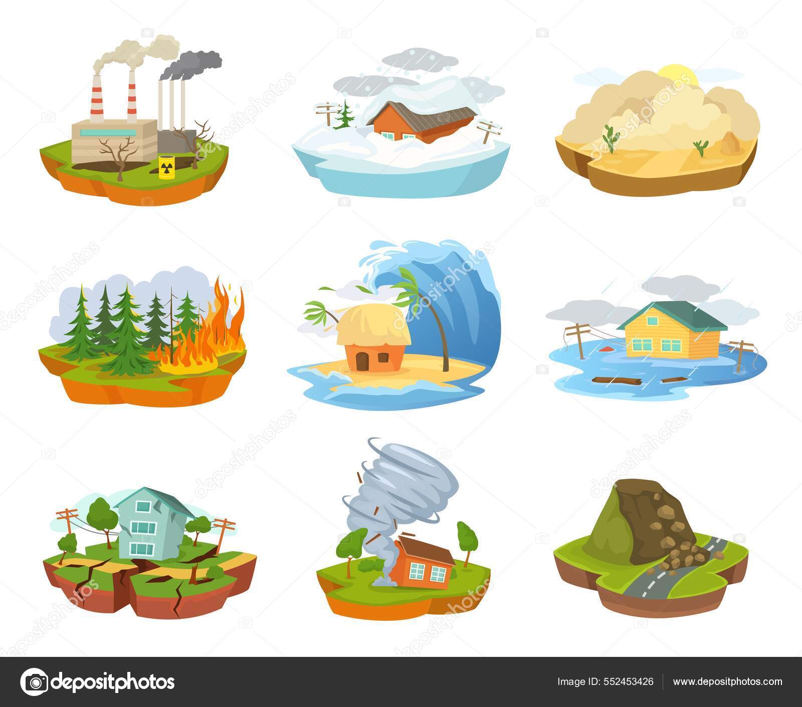 Jordskjelv Tegneserie Animasjon