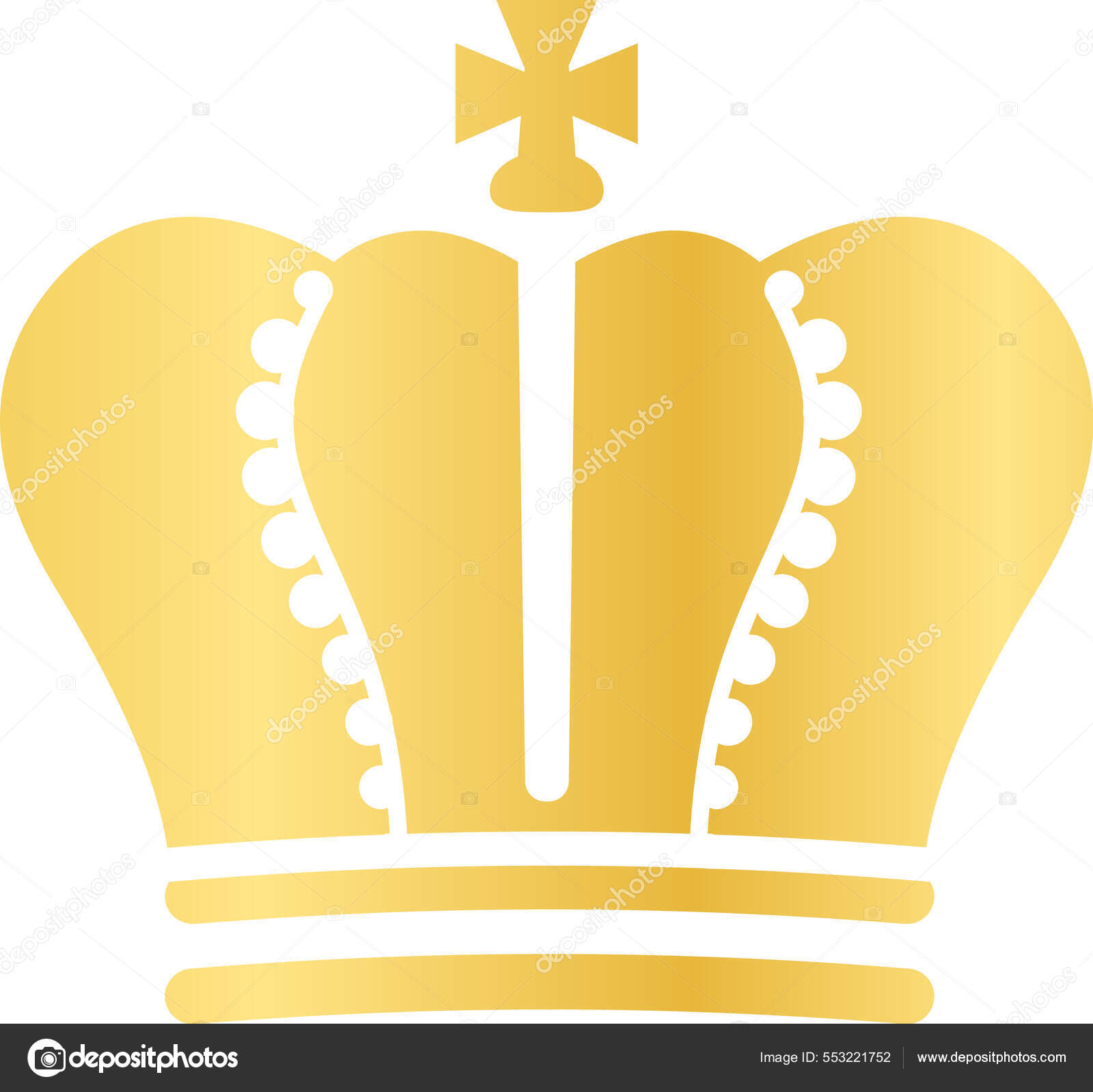 Royal Gold King Crowns Icon Silhouette Heraldic Crown Elements