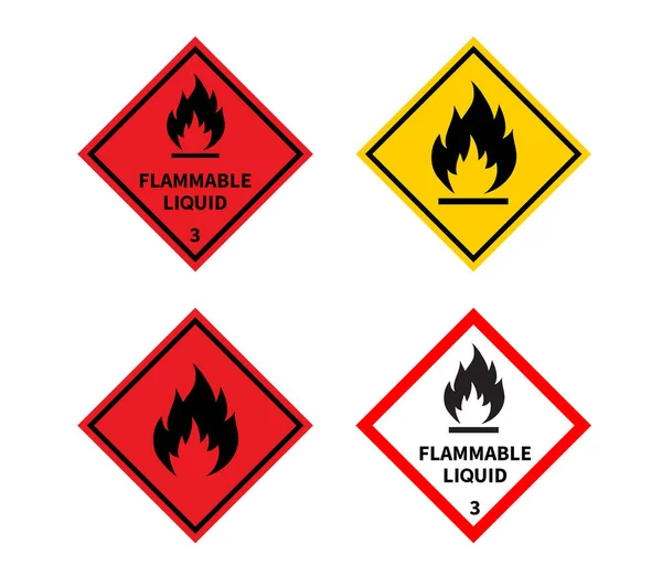 Flammable Liquid Sign White Background Danger Sign Label Sticker Symbol ...
