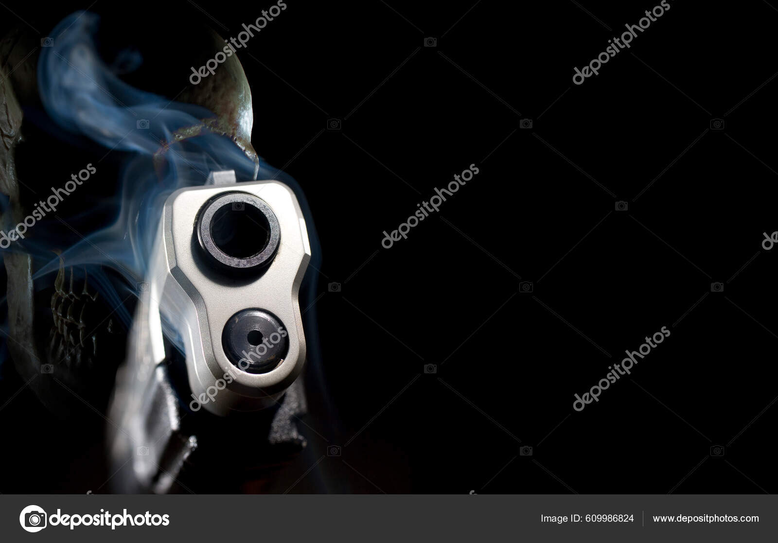 Gun Smoke Black Background