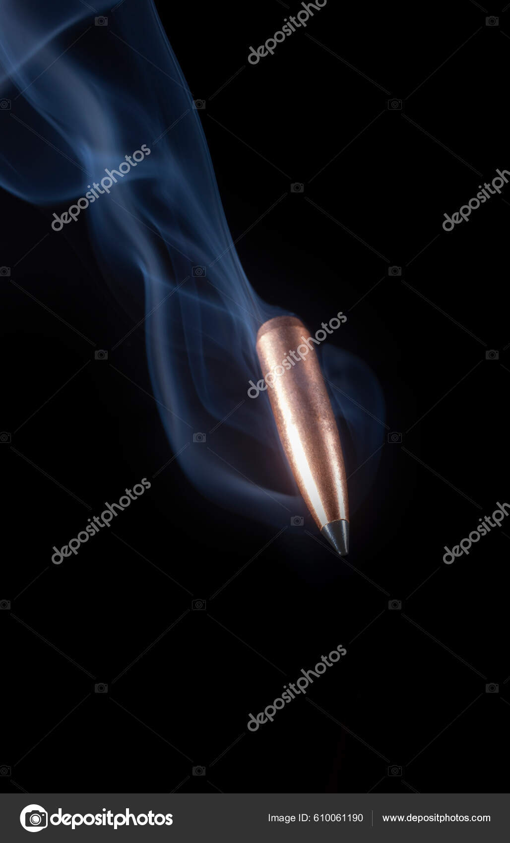 Bullet Falling Ground Smoke Black Background Stock Photo by ©gsagi ...