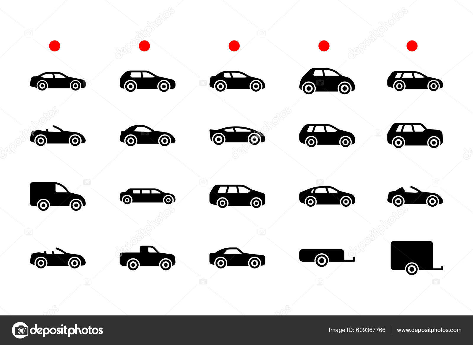 Иконка Машины Коллекция Значков Типов Автомобилей Значки Транспортных ...