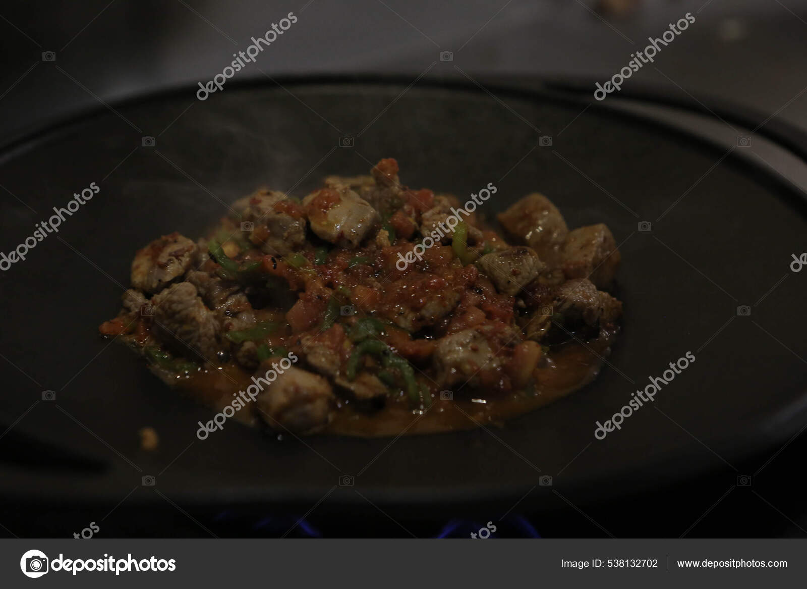 Meat Saute Turkish Sote Hair Pie Meat Sac Tava Sac Stock Photo by ...