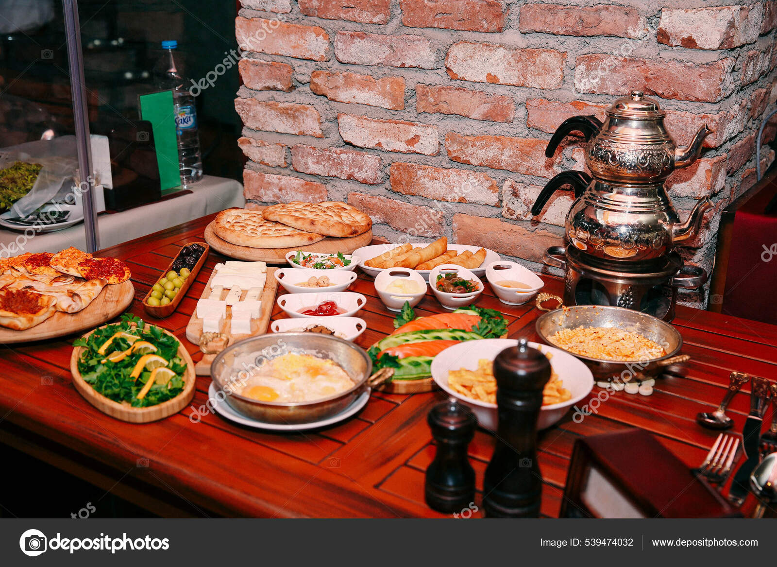 Traditional Turkish Greek Dinner Meze Table — Stock Photo ...