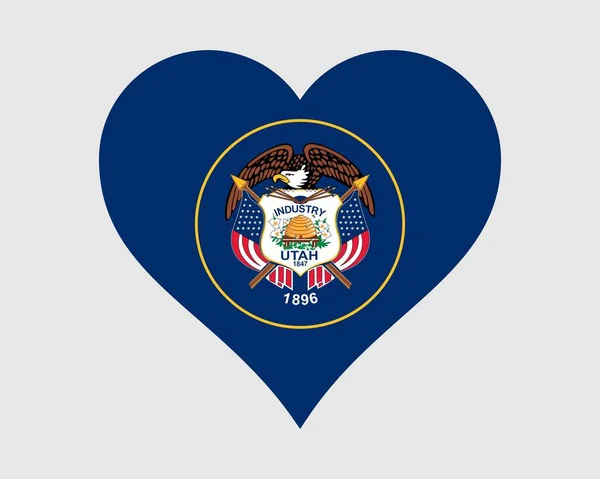 Utah USA Heart Flag. UT US Love Shape State Flag (en inglés). Estado de ...