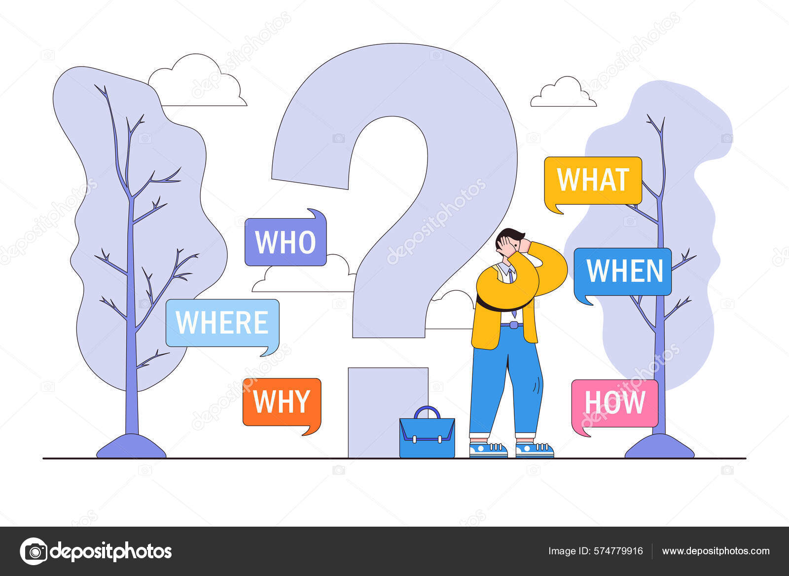 5W1H Asking Questions Find Solution Thinking Process Business Study ...