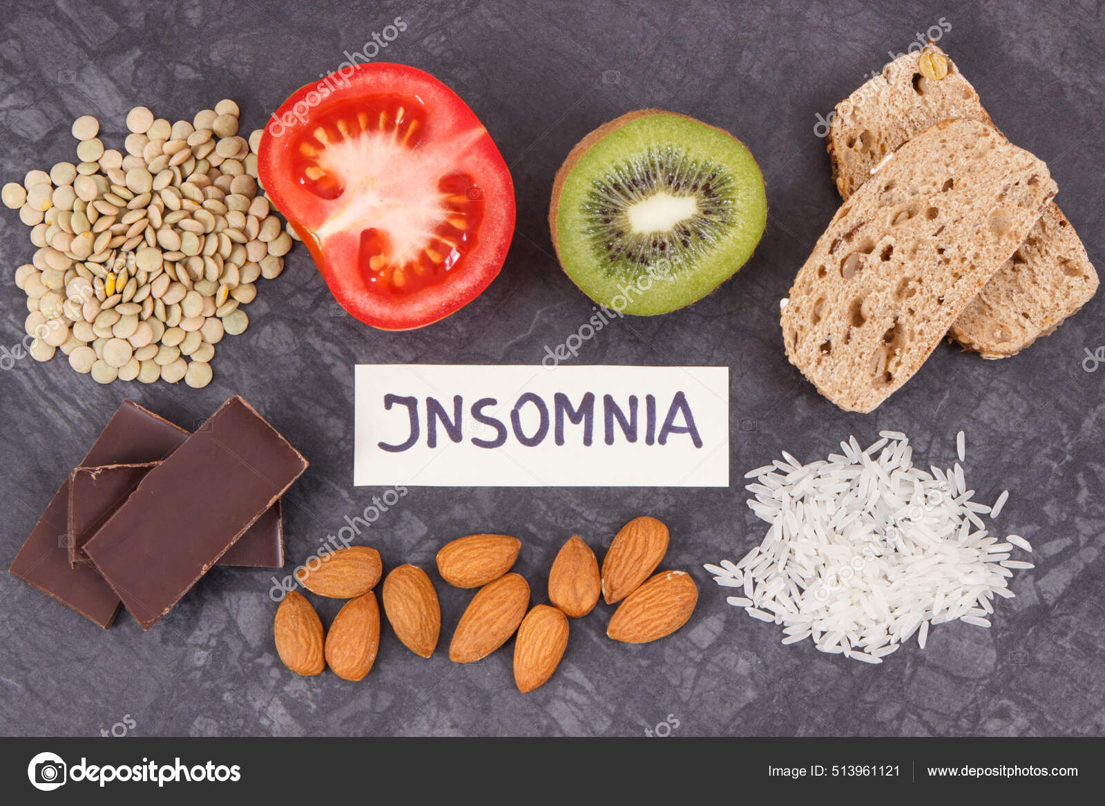 Best Nutritious Food Source Melatonin Tryptophan Concept Healthy Sleep ...