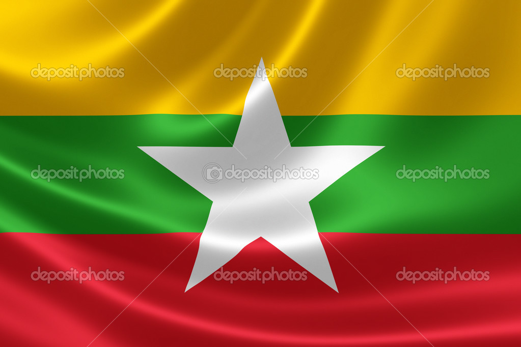 Close up of Burmese (Myanmar) Flag — Stock Photo © ronniechua #48824827