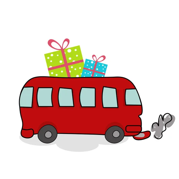 Merry christmas bus, Royalty-free Merry christmas bus Vector Images ...