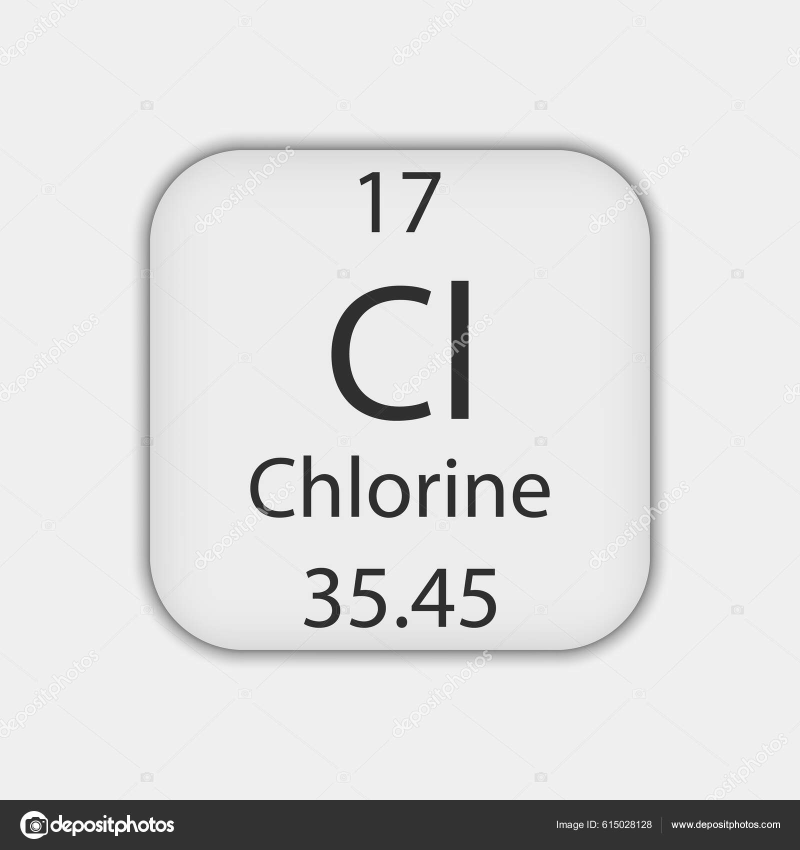 Chlorine Symbol Chemical Element Periodic Table Vector Illustration ...