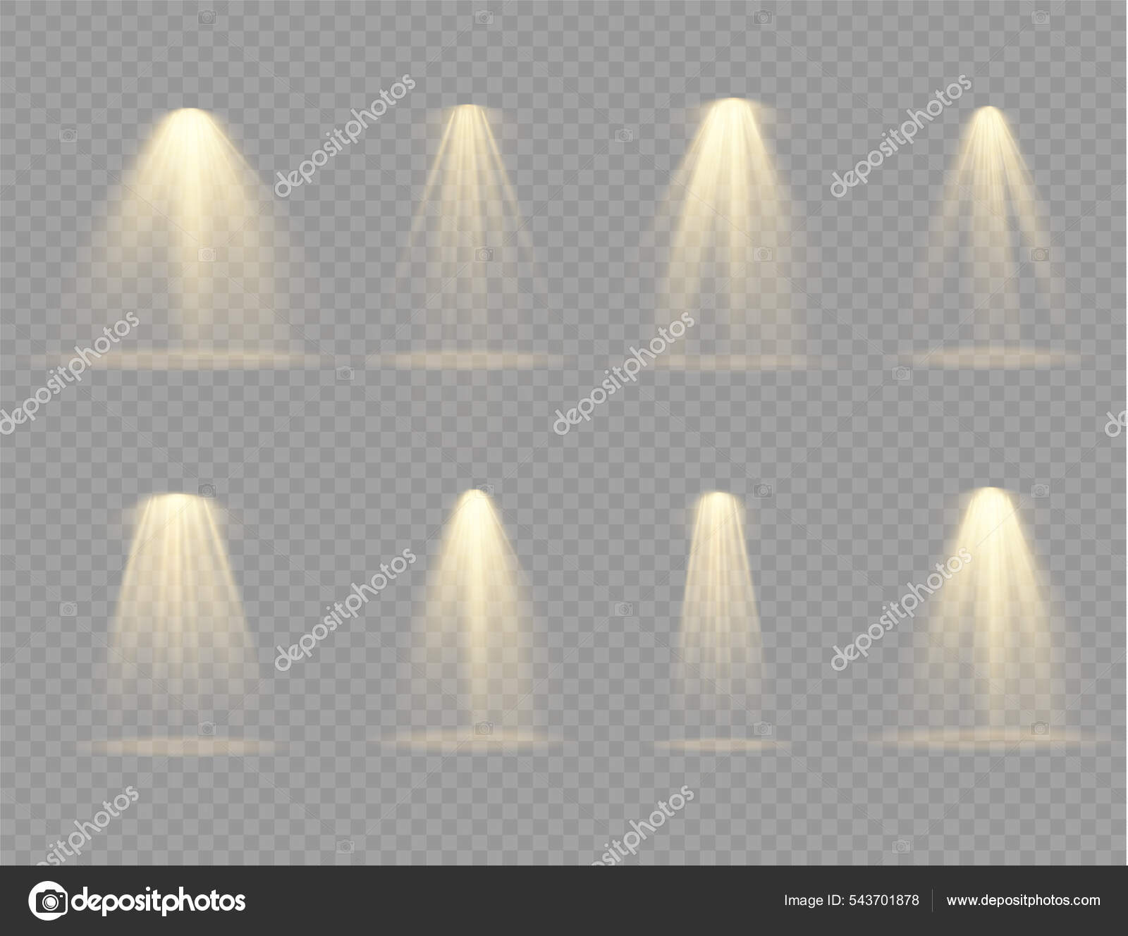 Spotlight projector, light effect with yellow rays — Stock Photo ...