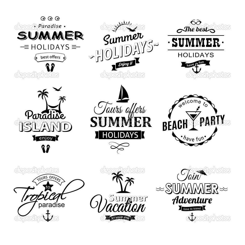 Beach labels set on white Stock Vector by ©La1n 48898685
