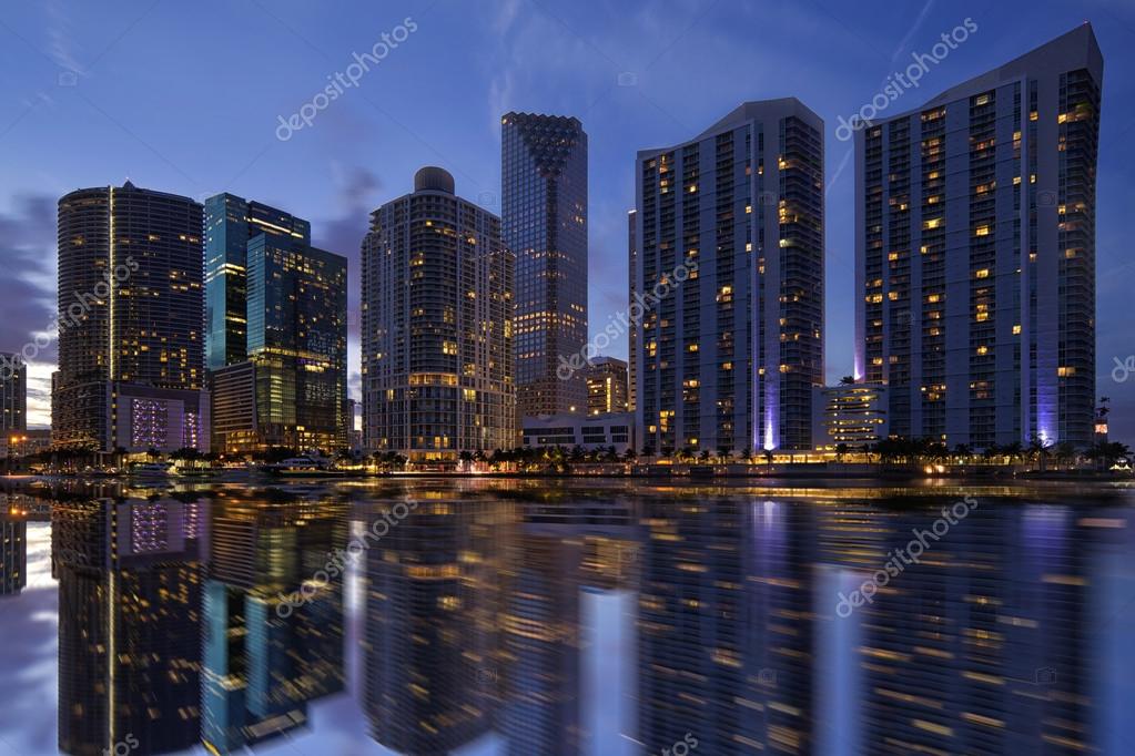 Miami Skyline at Twilight Stock Photo by ©ddmitr 48653591