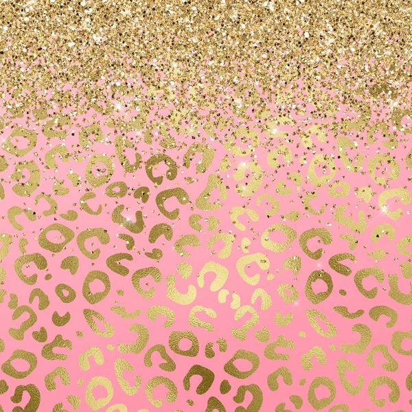 Golden Leopard Print Texture Gold Glitter Gradienr Background ...