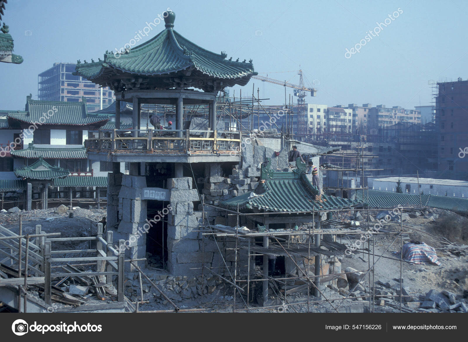 Constructiona Temple Pavillon Prince Teng Ganjiang River City Nanchang ...