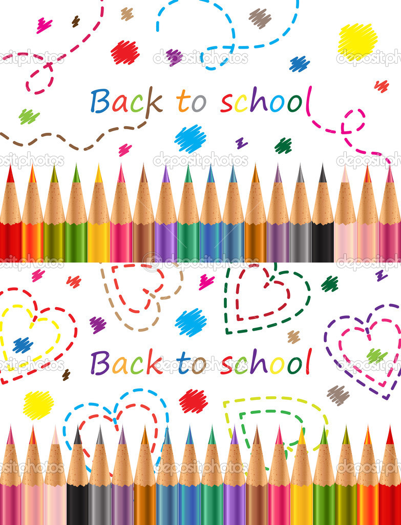 Back to school Colored pencils Vector illustration. Stock Vector Image ...