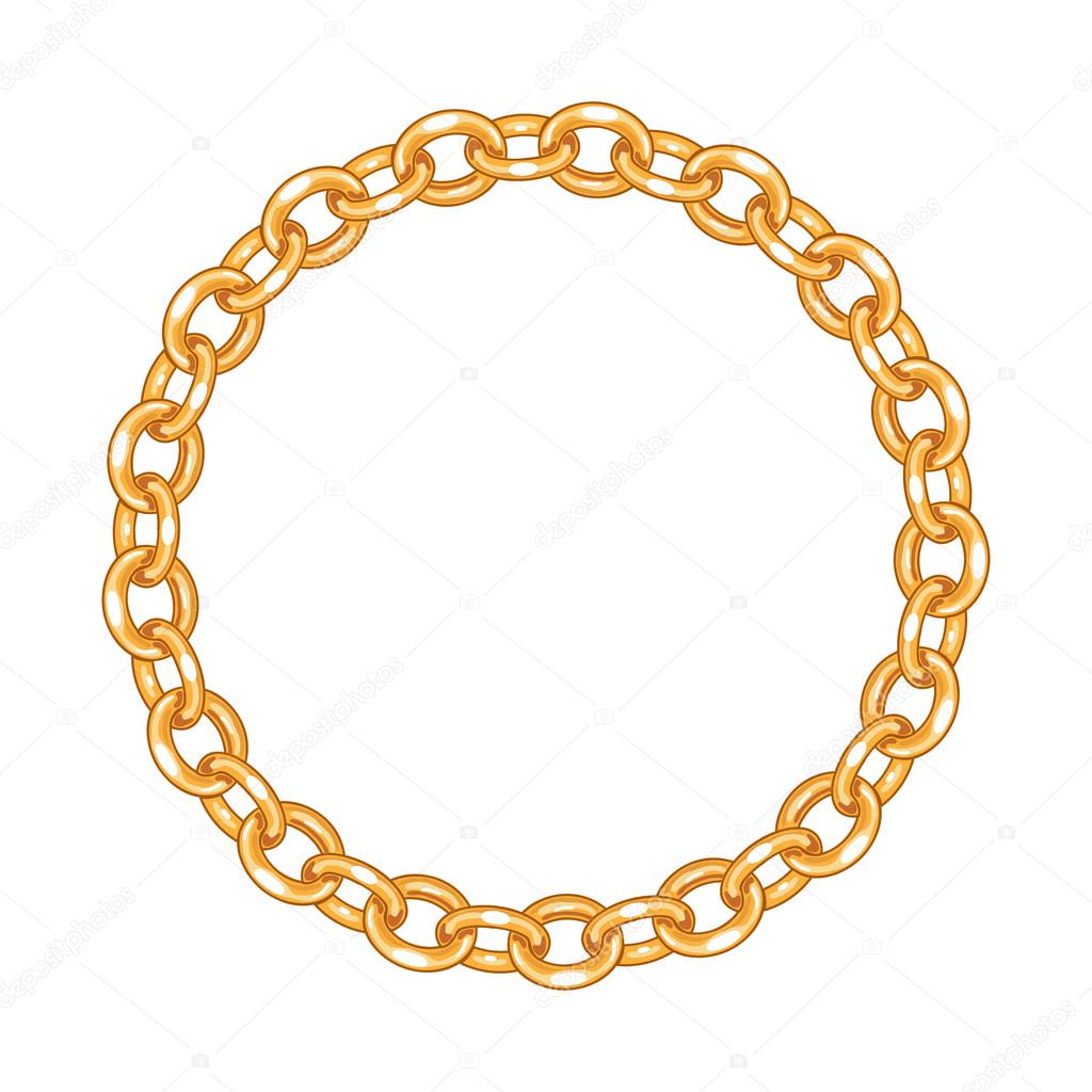 Round frame vector - gold chain on the white background Stock Vector by ...