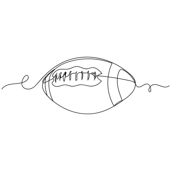 Continuous One Line Drawing Football Ball Silhouette White Background ...