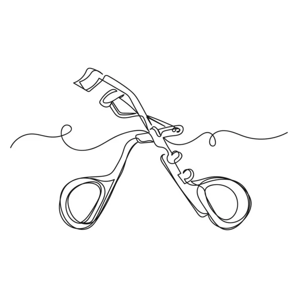 Continuous One Line Drawing Scissors Icon Silhouette White Background Linear Stock Vector by ...