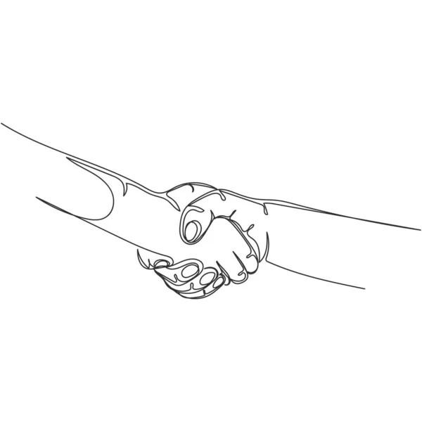 Hand Drawn Continuous One Line Handshake Poster Art Print Vector Stock ...