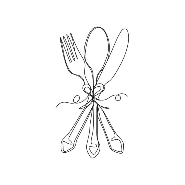 Fork line drawing Vector Art Stock Images | Depositphotos