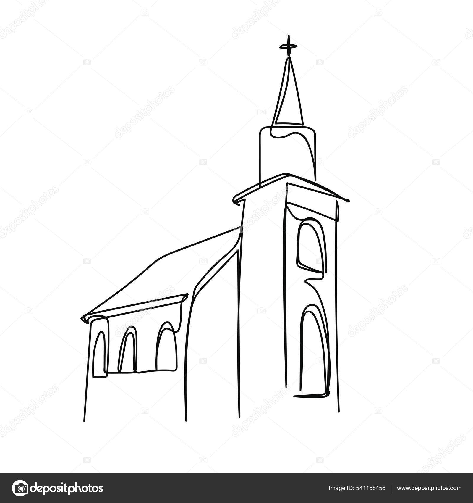 Church Line Drawing