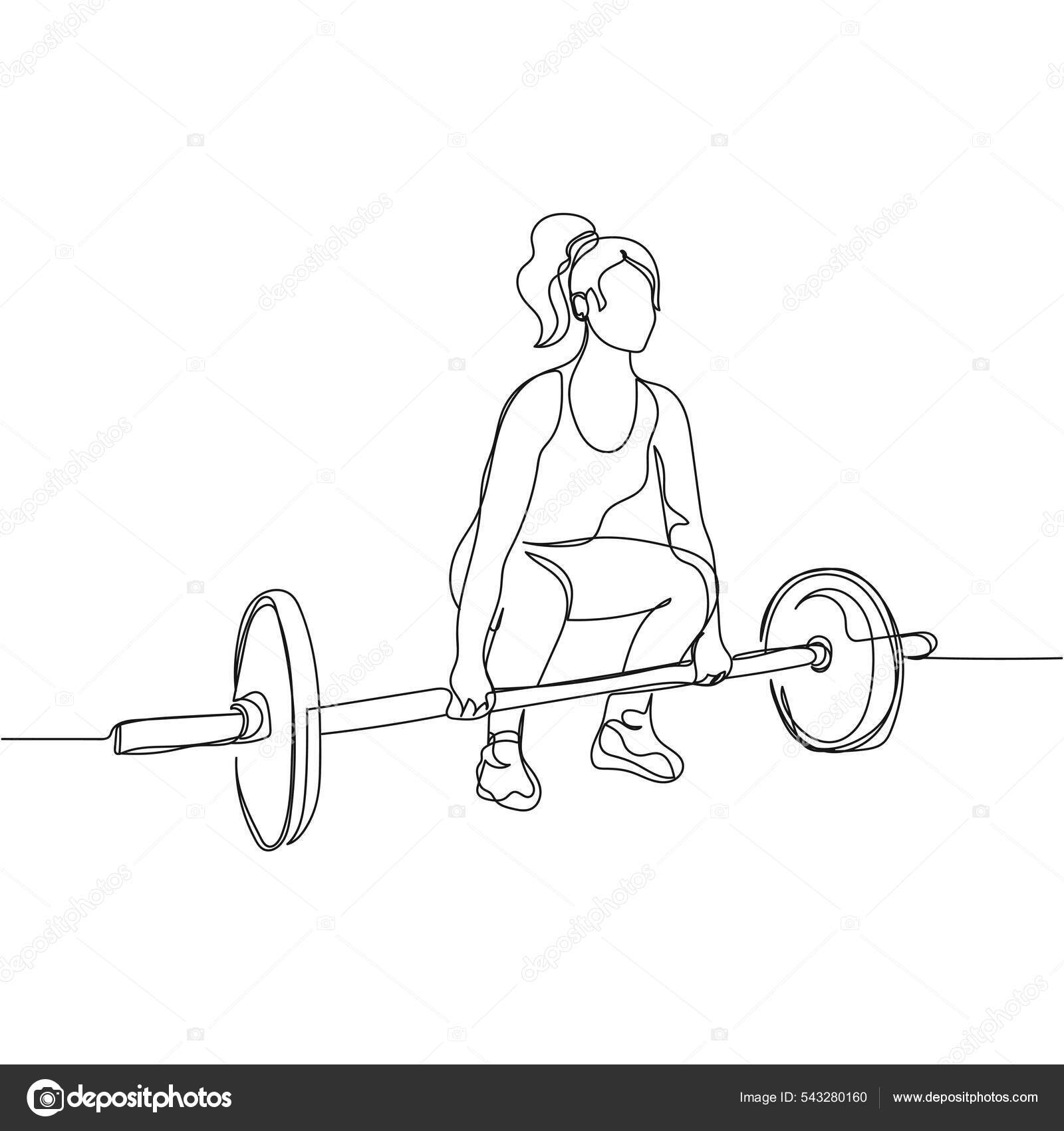 Continuous One Simple Single Abstract Line Drawing Woman Doing ...