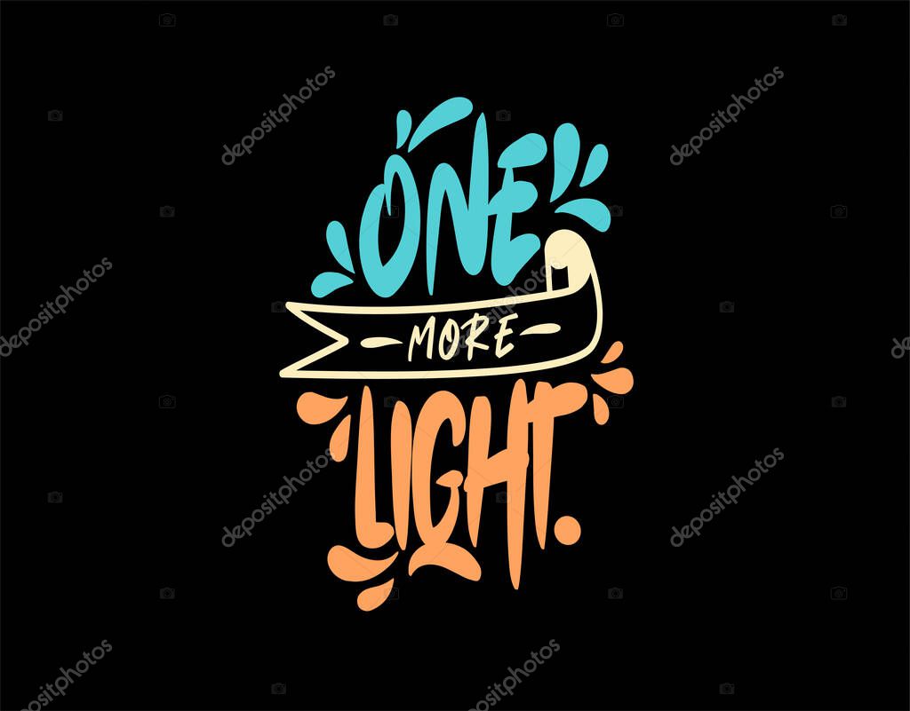 One More Letras de luz Texto sobre fondo negro en ilustración vectorial ...