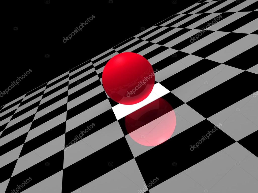 Ball on checkered background — Stock Photo © Best3d #51182661