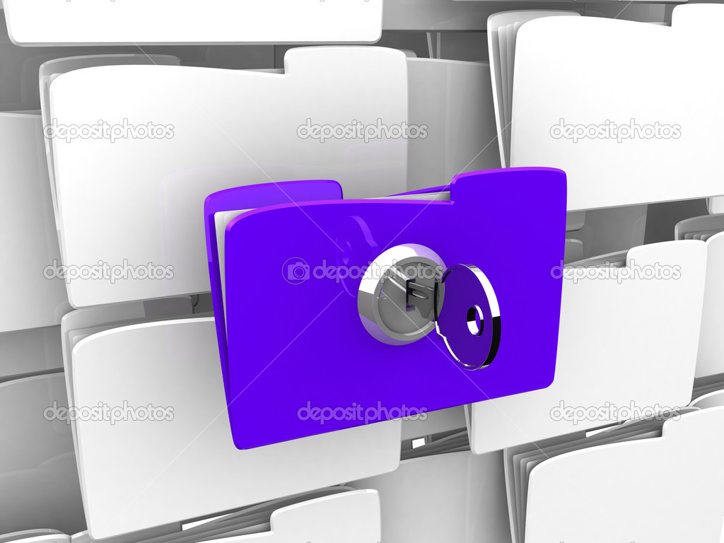 Protecting the Data, folder and lock Stock Photo by ©Best3d 51183317