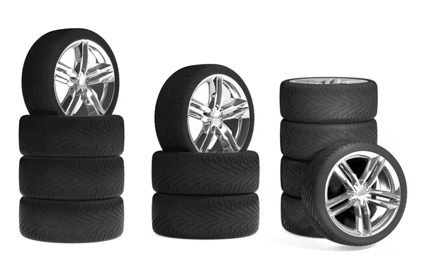 Stack of car wheels Stock Photos, Royalty Free Stack of car wheels ...