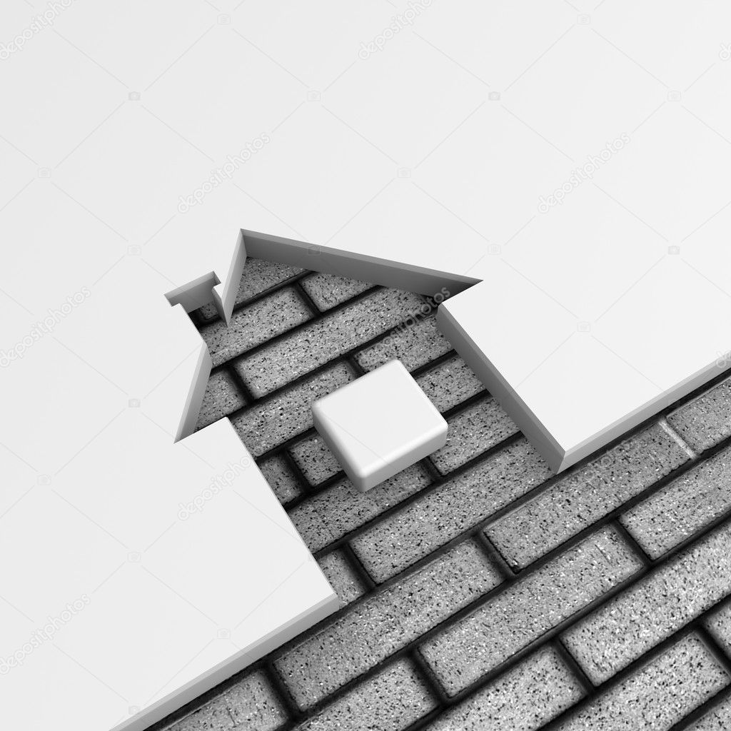 3d house shape brick metaphor. — Stock Photo © Best3d #51230225