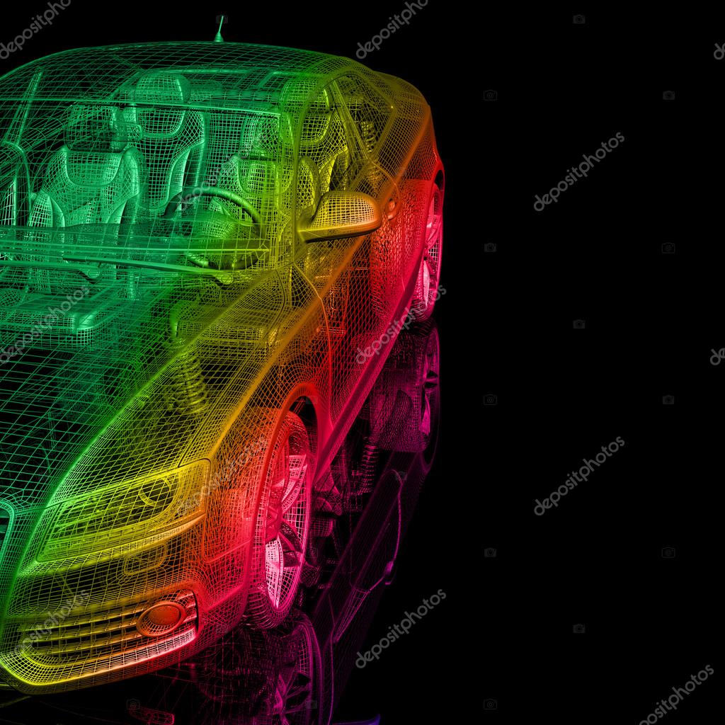 Car 3d model on a black background. Stock Photo by ©Best3d 51243705
