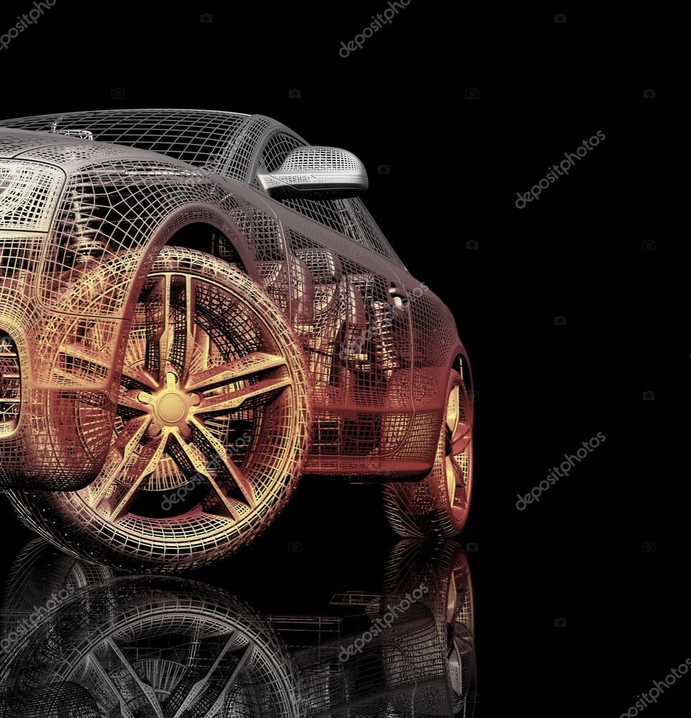Car 3d model on a black background. Stock Photo by ©Best3d 51247271