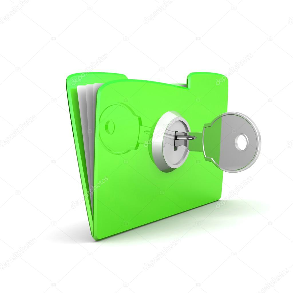 Computer folder and lock Stock Illustration by ©Best3d #51276617