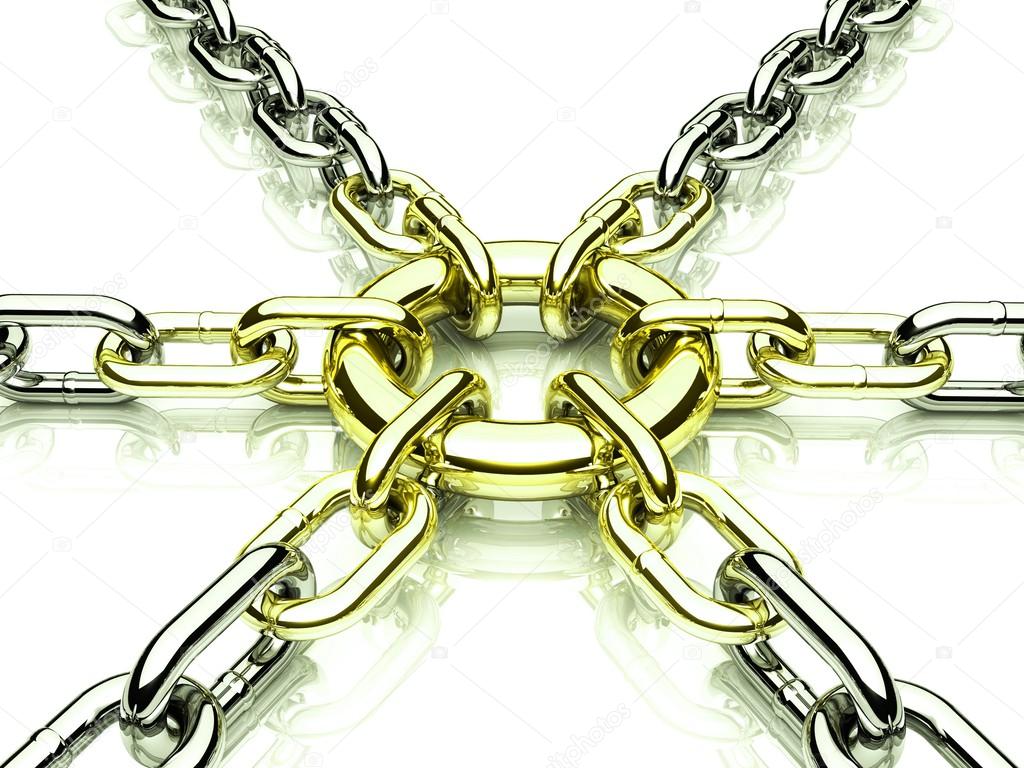 3d chain chrome cross security metal. Stock Photo by ©Best3d 51280017