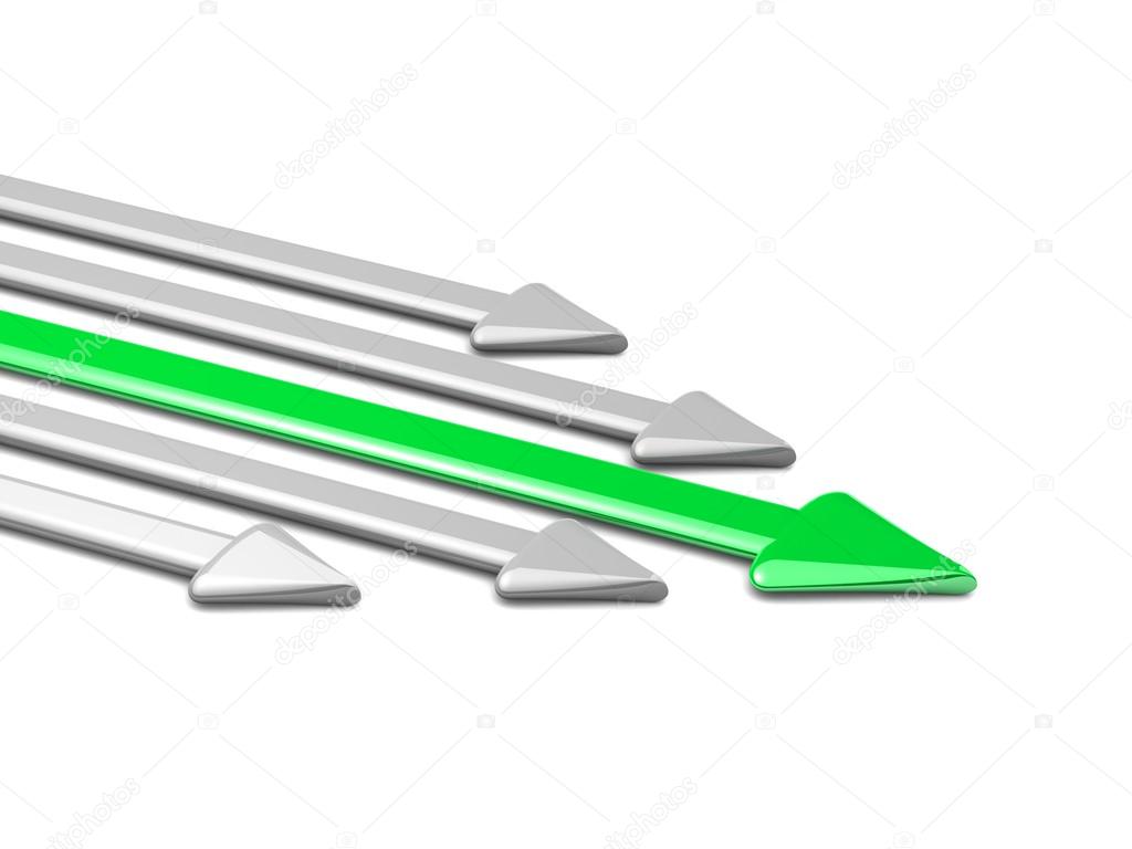 3d arrow with green arrow leader Stock Photo by ©Best3d 51282295