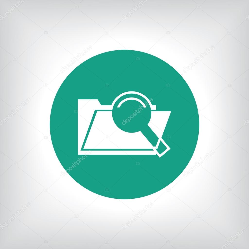 Concetto di ricerca con icona cartella e icona lente d'ingrandimento ...