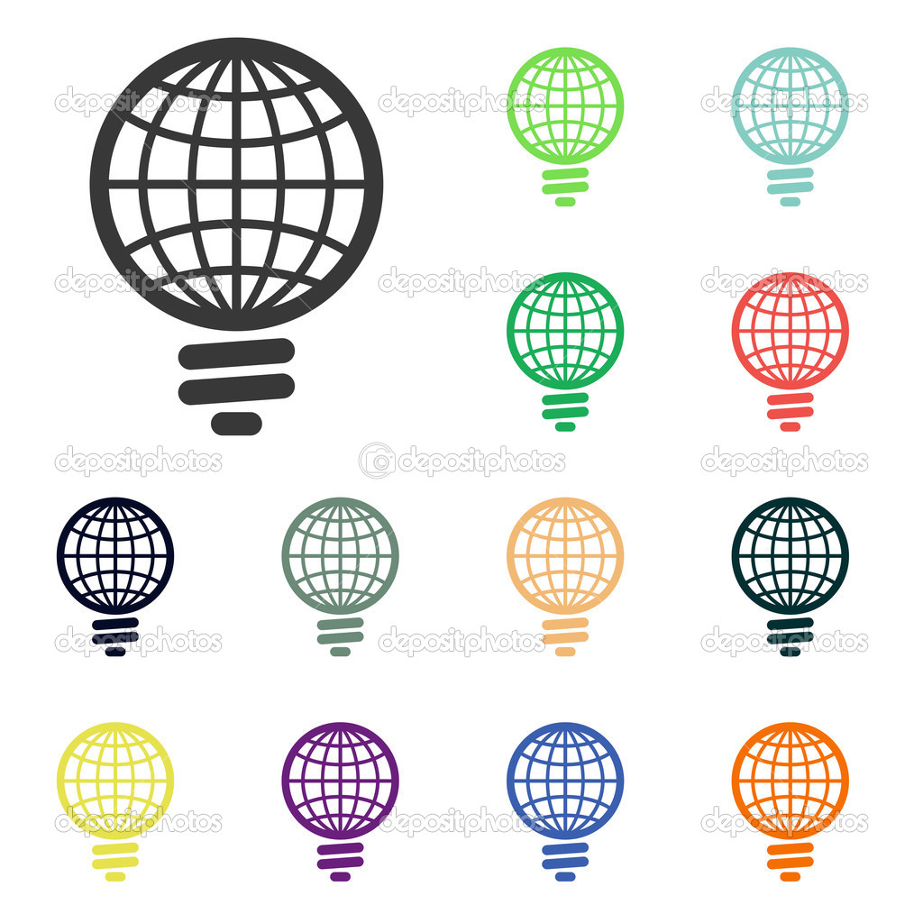 Global light bulb icons Stock Photo by ©Best3d 51531443