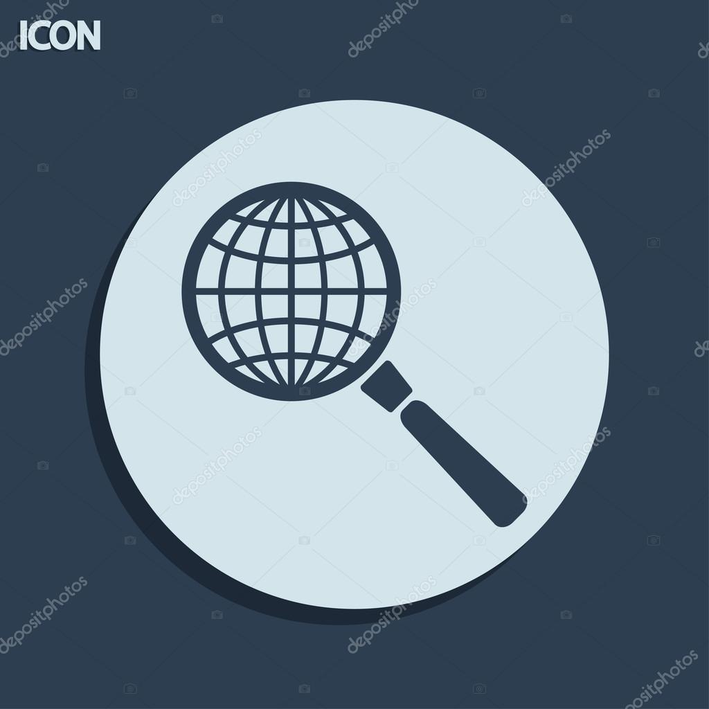 Earth and magnifying glass icon — Stock Photo © Best3d #51744855