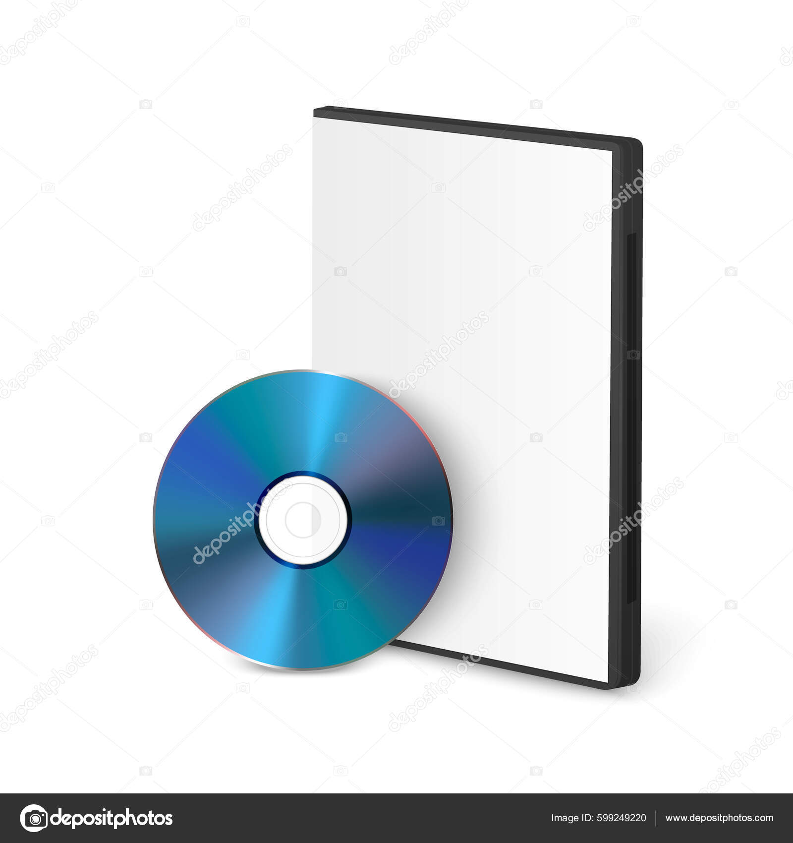 Vector Realistic Blue Dvd Case Isolated White Box Packaging Design ...