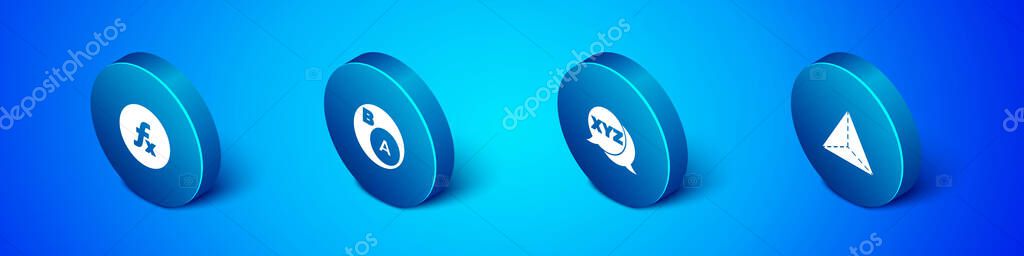 Set Isométrico Función símbolo matemático, XYZ Sistema de coordenadas ...