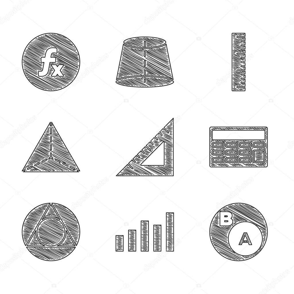 Establecer regla triangular, Gráfico, horario, gráfico, diagrama ...