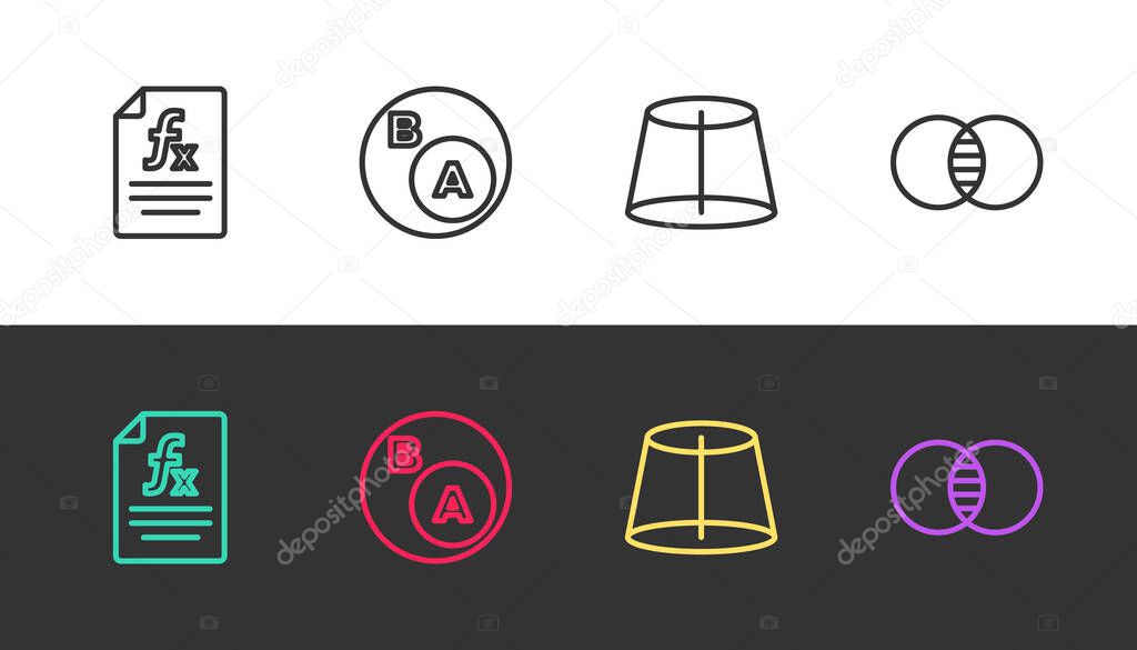 Establecer la función de línea símbolo matemático, subconjuntos ...