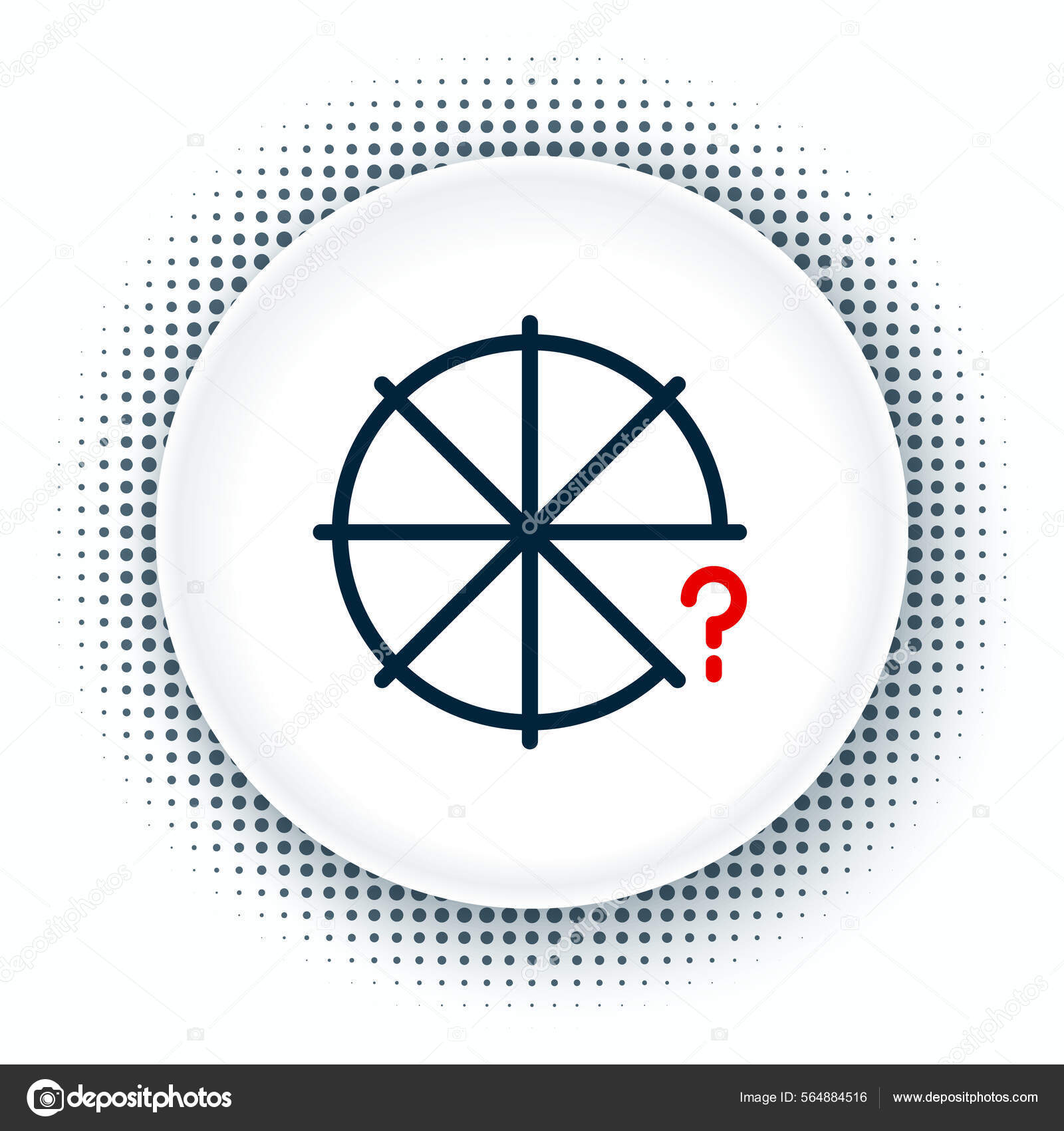 Line Circle of pieces icon isolated on white background. Colorful ...