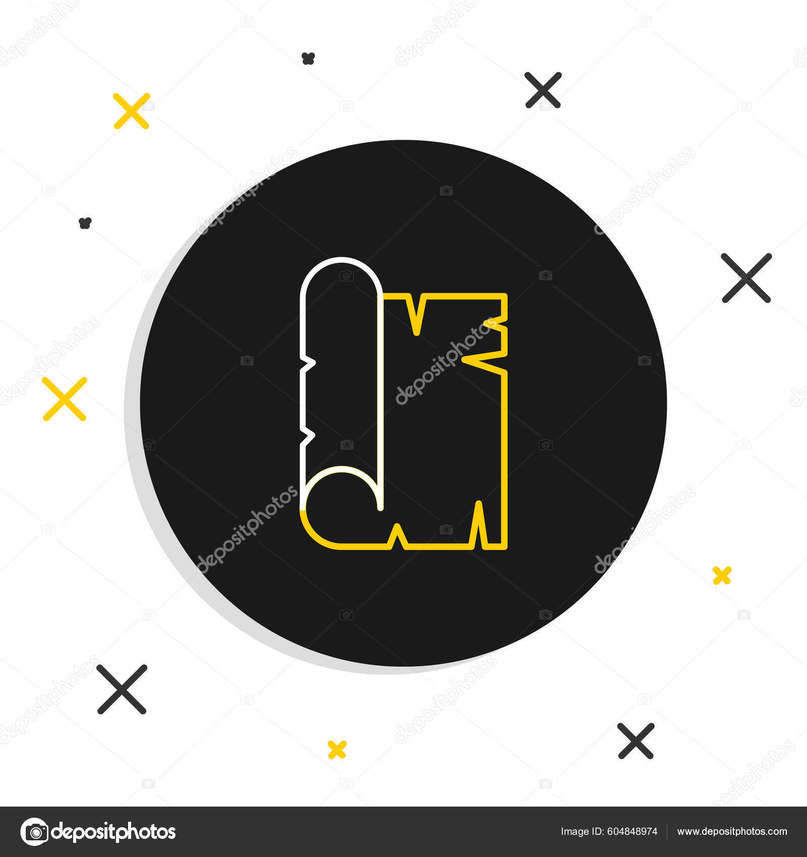 Line Ancient Papyrus Scroll Icon Isolated White Background Parchment ...